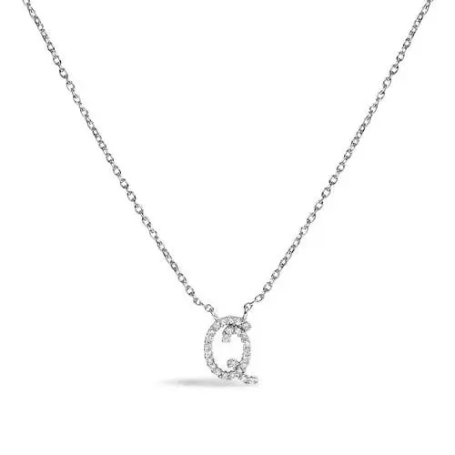 HAUS OF BRILLIANCE 10k Gold Diamond Accent Initial Pendant Necklace - White | Q